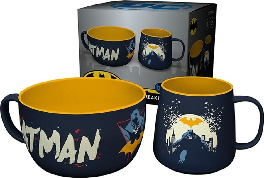 طقم إفطار دي سي كوميكس: باتمان (وعاء وكوب) DC Comics Batman Breakfast ...