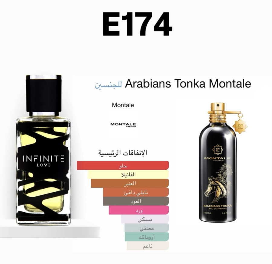 عطر انفنت لوف كود E174 المستوحى من العطر الأصلي مونتال ارابيانز تونكا ...