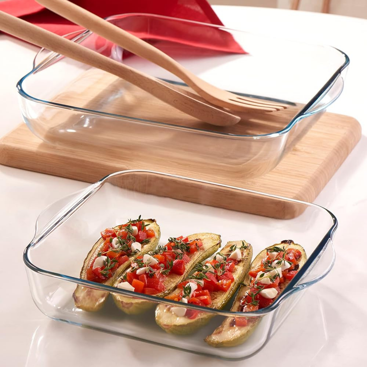 سيت بايركس حراري مربع قطعتين من ماركة بوركام Borcam Pyrex Mold Set | مسواگ