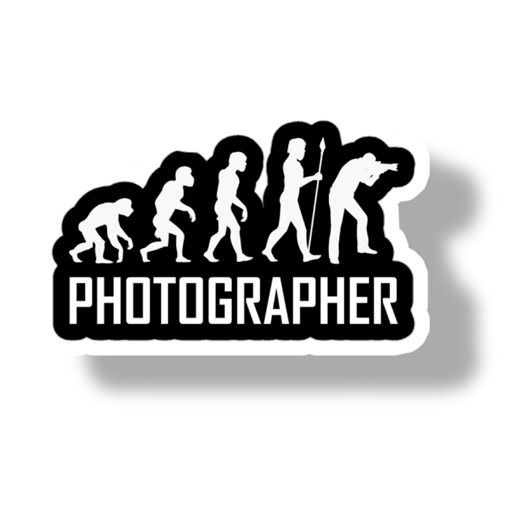 Human Evolution Stages Sticker With The Word Photographer ملصق بشكل ...