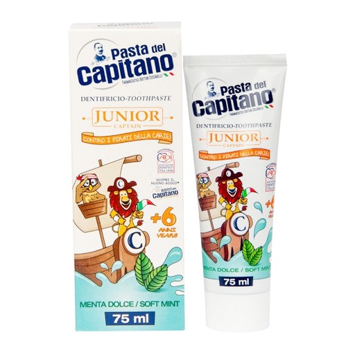 Junior Captain Soft Mint Toothpaste معجون اسنان للأطفال بنكهة النعناع ...