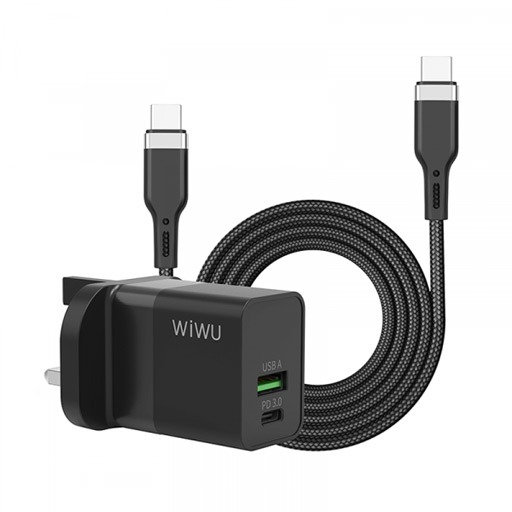 Power Brick With Usb C To Usb C Cable سيت شاحن جداري مع سلك Usb C الى Usb C