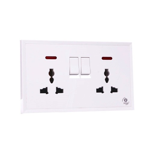 Double Switched Socket Outlet 16A 250V مقبس مفتاح مزدوج - مسواگ
